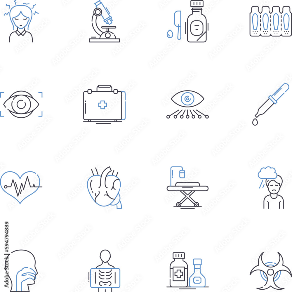 Preventative care line icons collection. Screening, Vaccinations ...