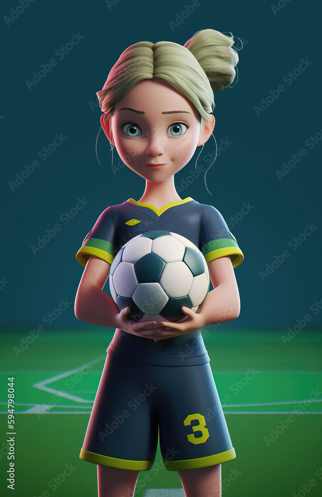 pony tailed blond hair young beautiful generic girl character portrait ...