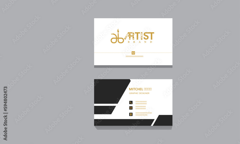 Double-sided creative business card template. Portrait and landscape ...