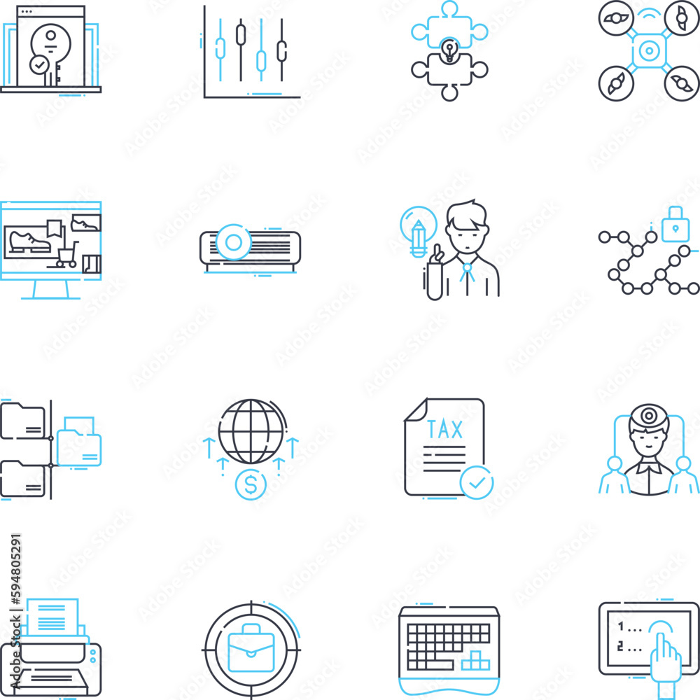 Vetor de Blockchain revolution linear icons set. Decentralization ... Vetor de Blockchain revolution linear icons set. Decentralization ...