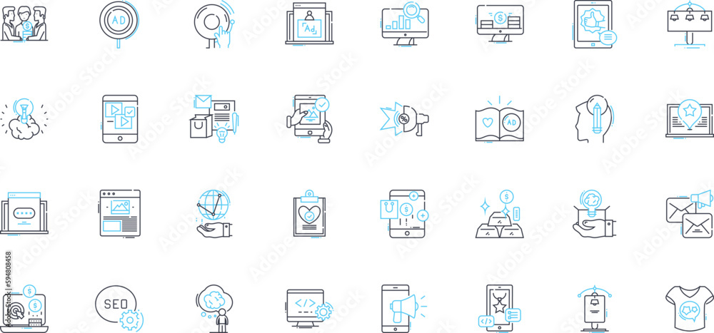 Consumer awareness linear icons set. Education, Trust, Knowledge ...
