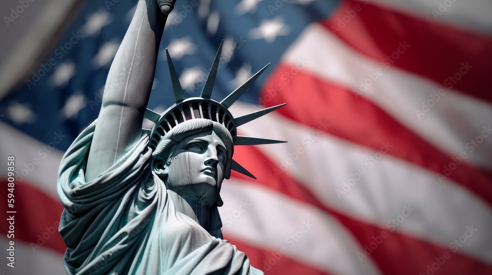 Independence Day USA, Statue of Liberty, Fourth of July. Generative AI ...