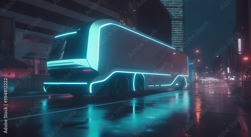 Future of urban autonomous mobility city bus. Public transport concept ...