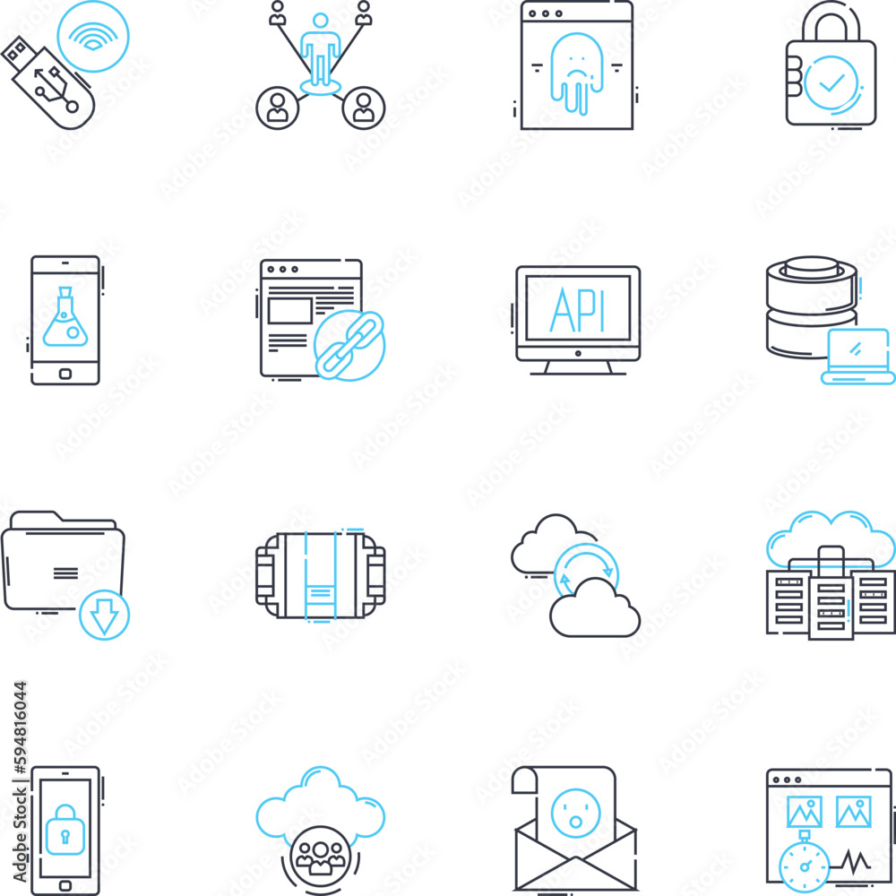 Sales Forecasting Linear Icons Set Prediction Forecast Analysis Projection Analytics Trend