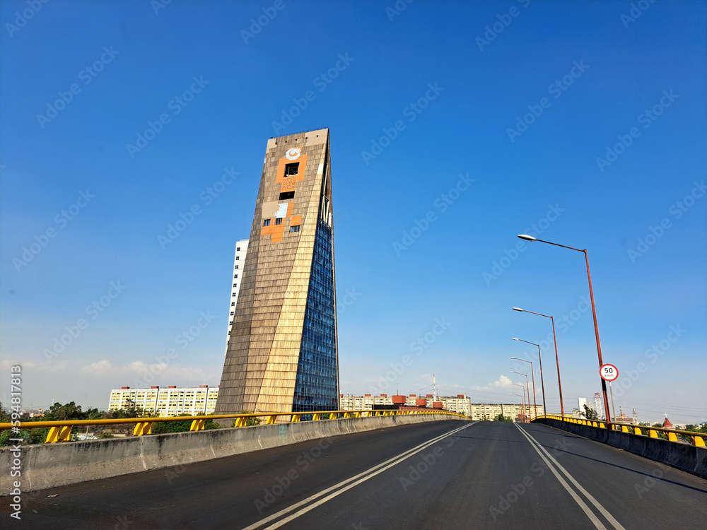 Mexico City, Mexico - Apr 06 2023: The Insignia Tower or Torre Banobras ...