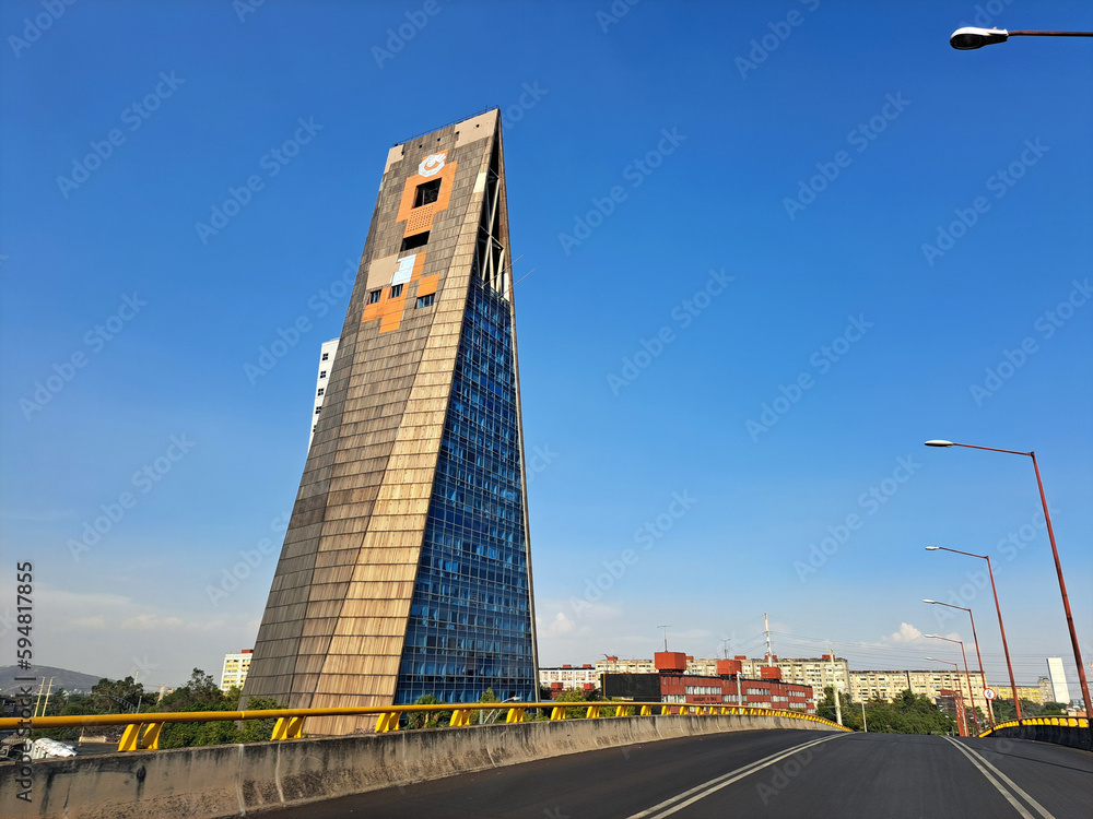 Mexico City, Mexico - Apr 06 2023: The Insignia Tower or Torre Banobras is a skyscraper in the ...