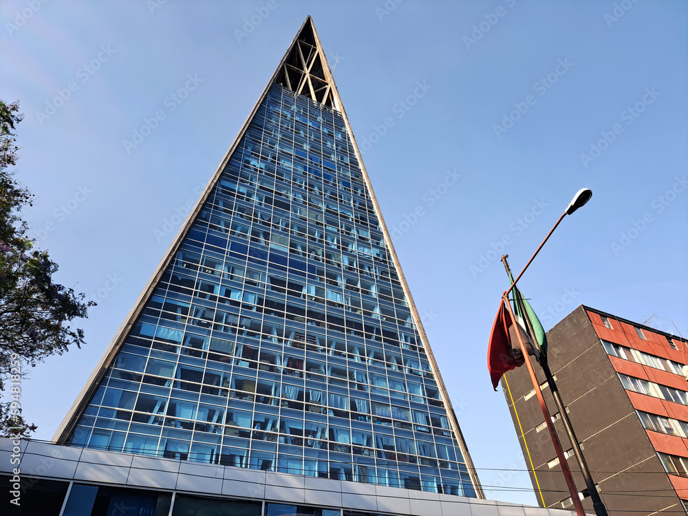 Mexico City, Mexico - Apr 06 2023: The Insignia Tower or Torre Banobras ...