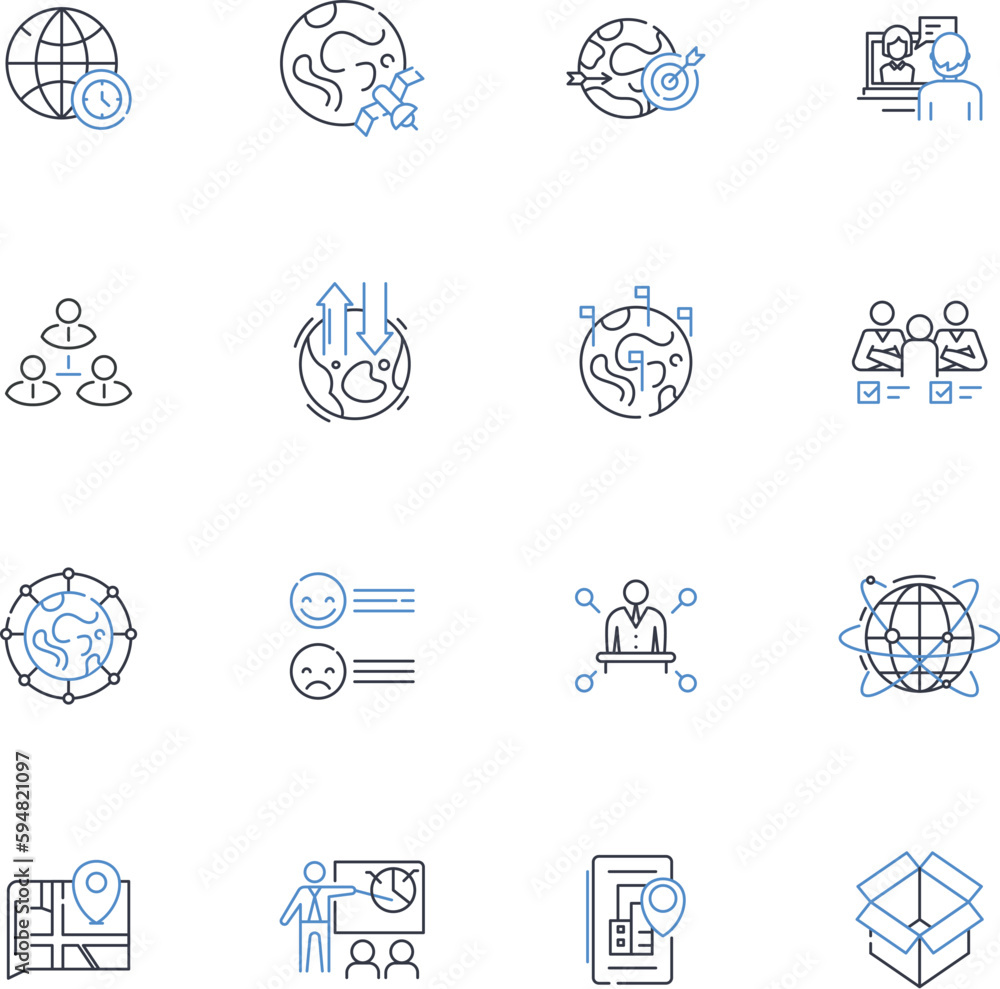 Vetor de Partitioning line icons collection. Dividing, Subdivision ...