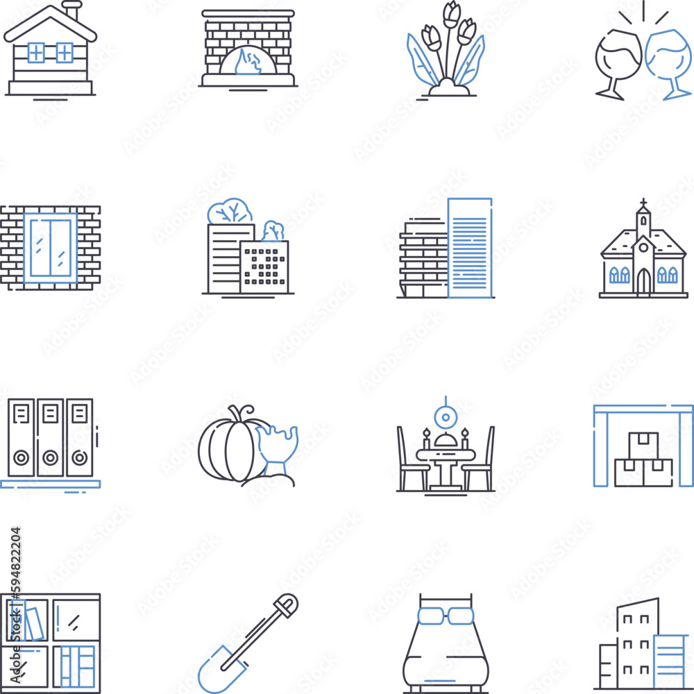 Vetor de Reconditioning line icons collection. Refurbishing, Renewal ...