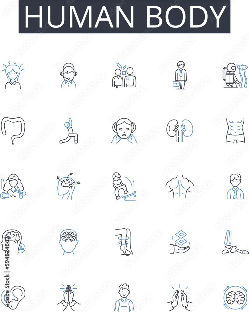 Human body line icons collection. Traditions, Customs, Rituals, Beliefs ...