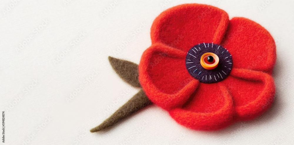 Red poppy symbol emblem for World War Victims Remembrance Day. Red ...