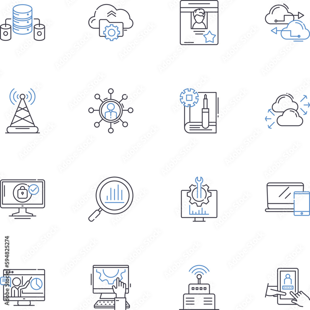 Quality reporting line icons collection. Accuracy, Accountability ...