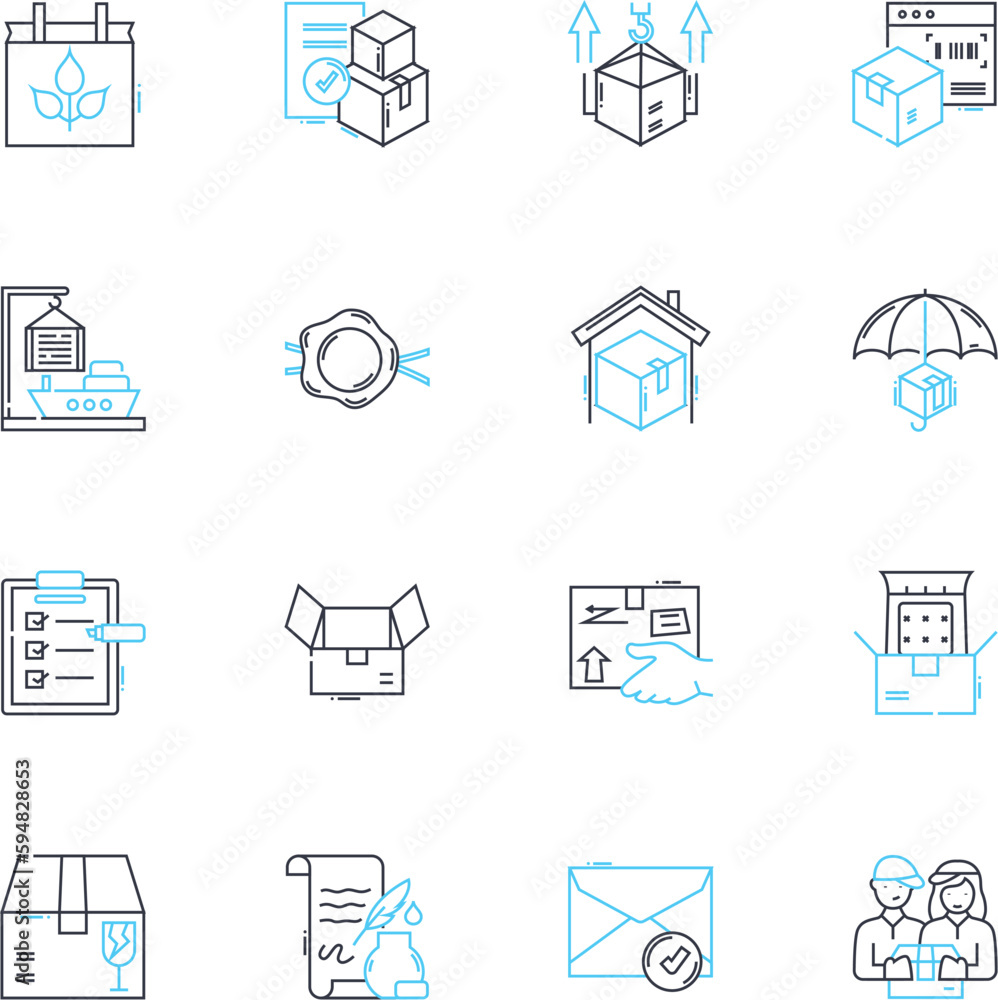 Letter linear icons set. Alphabet , Correspondence , Communication ...