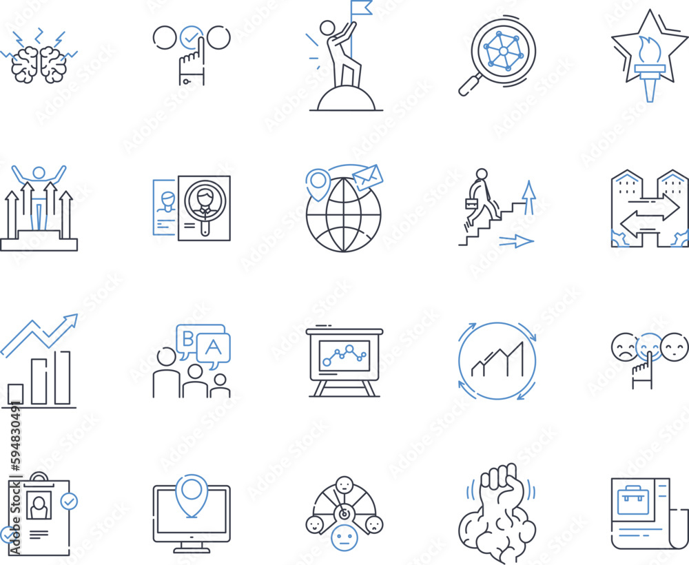 Business expansion line icons collection. growth, scaling, expansion ...