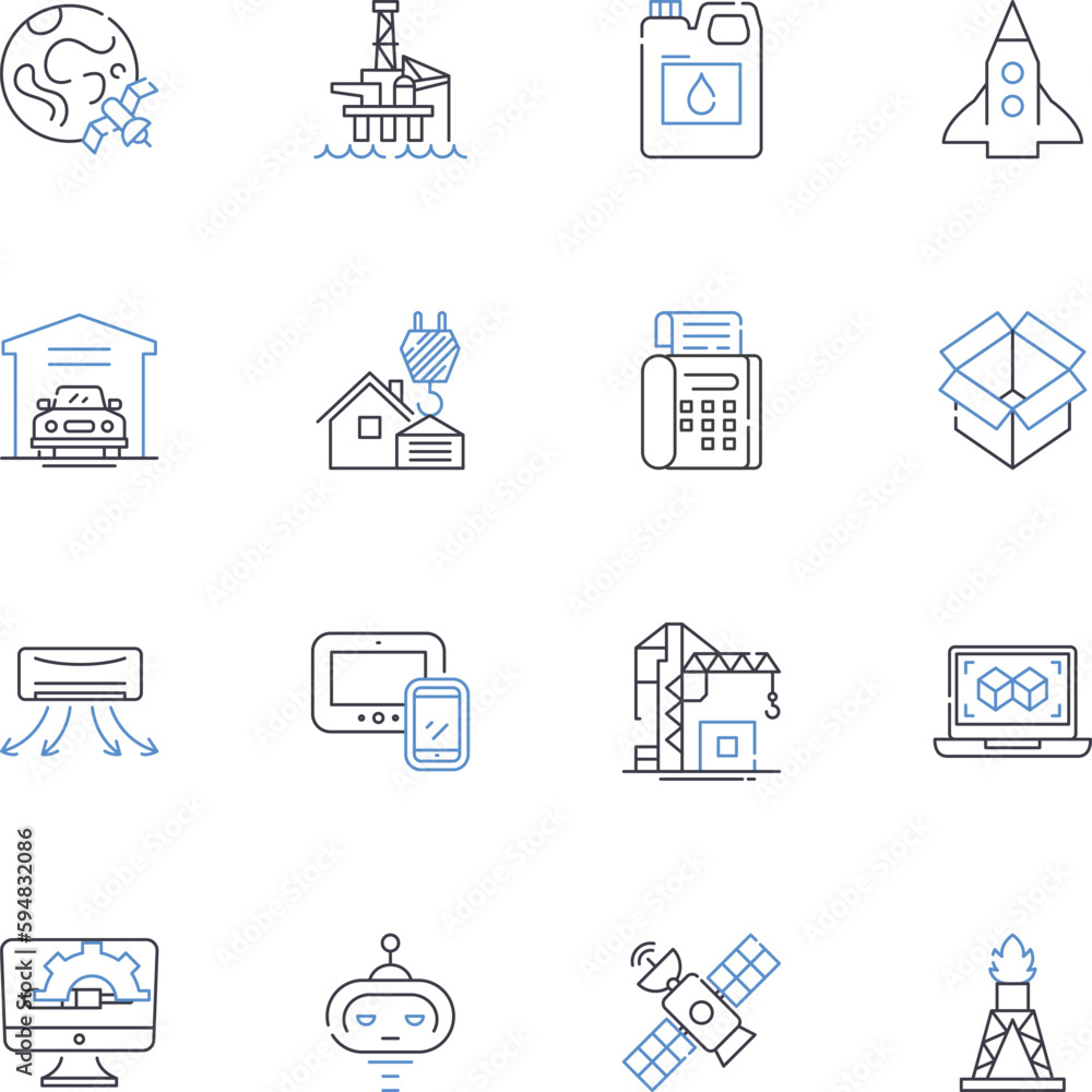 Instruments line icons collection. Guitar, Piano, Violin, Trumpet ...