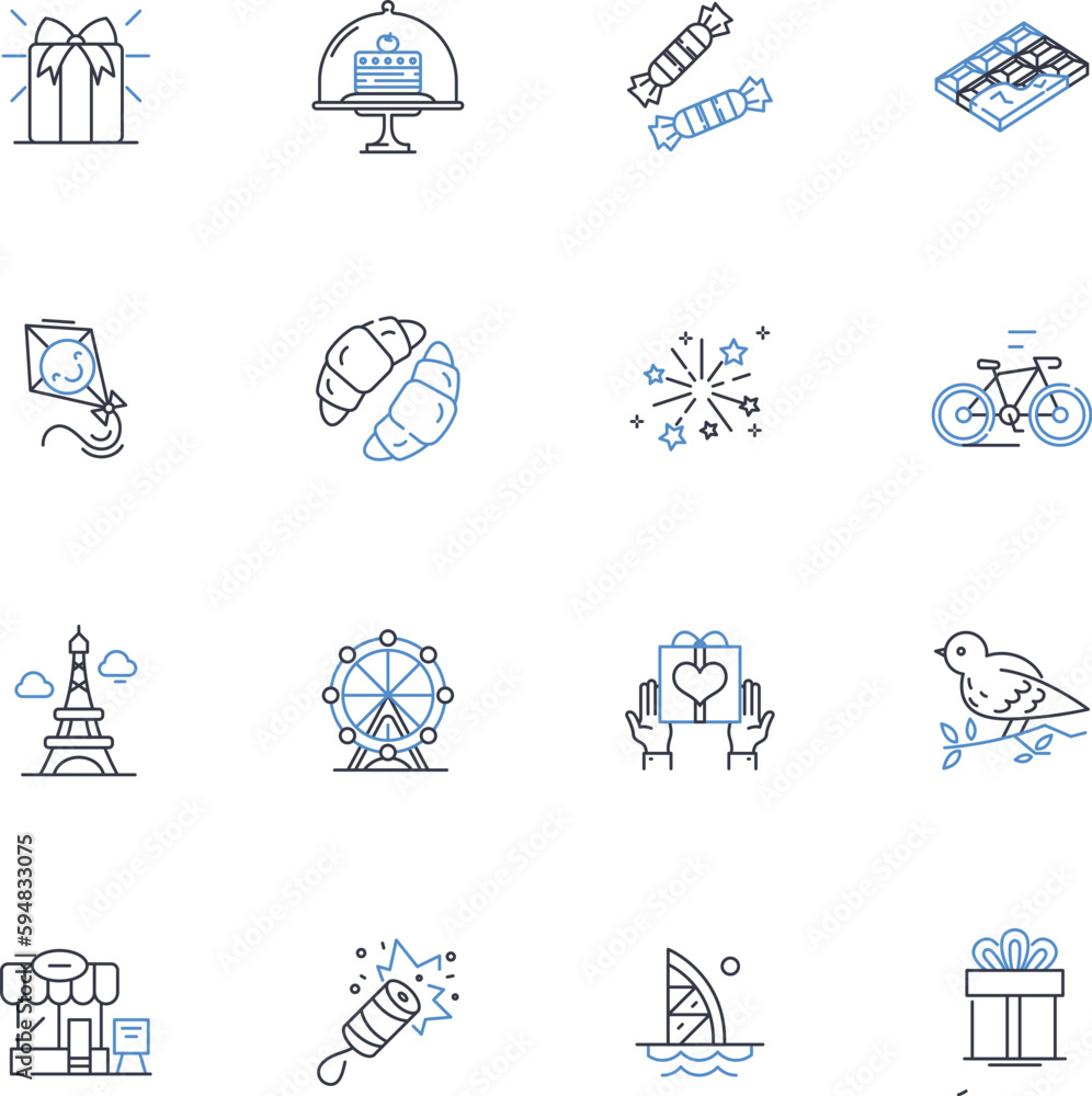 Gala line icons collection. Extravaganza, Distinguished, Glamorous ...