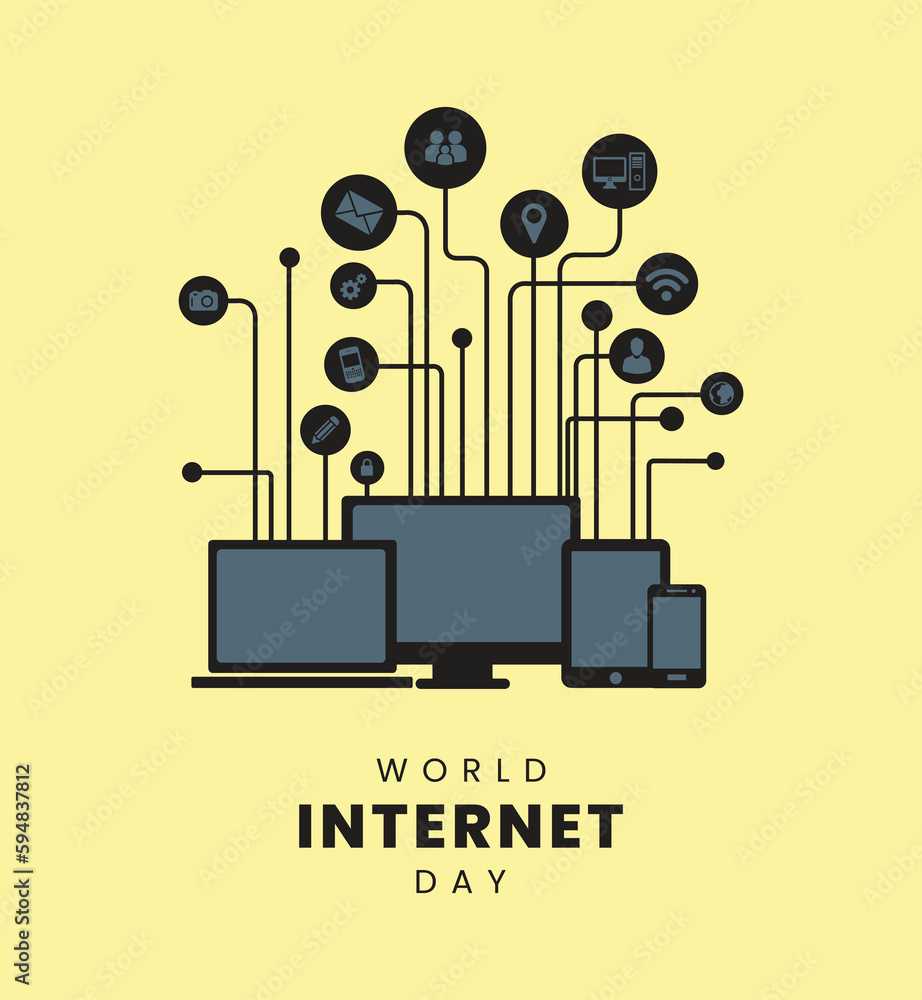 world internet day, vector illustration, flyer, banner, social media ...