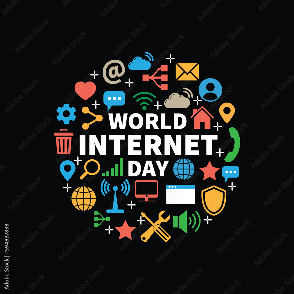 world internet day, vector illustration, flyer, banner, social media ...