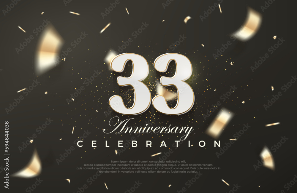 Black background for 33rd anniversary celebration. Premium vector ...