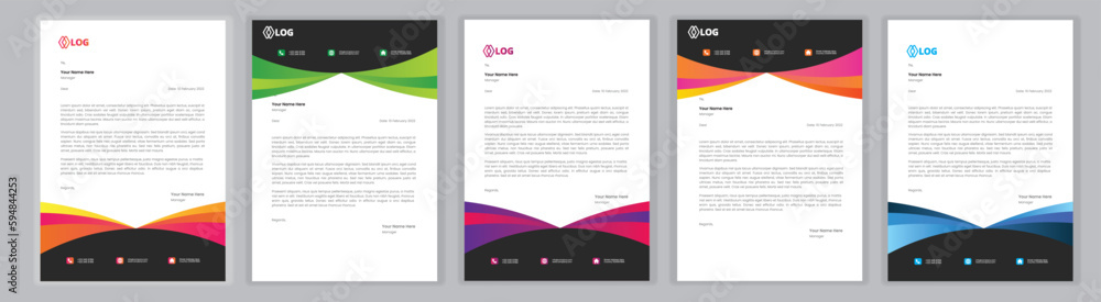 Modern Business Simple Letterhead Design Template, Abtract, - creative ...