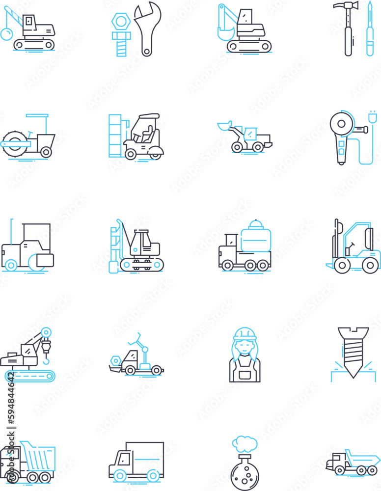 Surgical instruments linear icons set. Scalpel, Forceps, Scissors ...