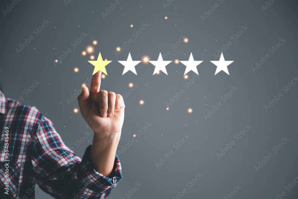 Customer service and Satisfaction concept, Business person are touching ...