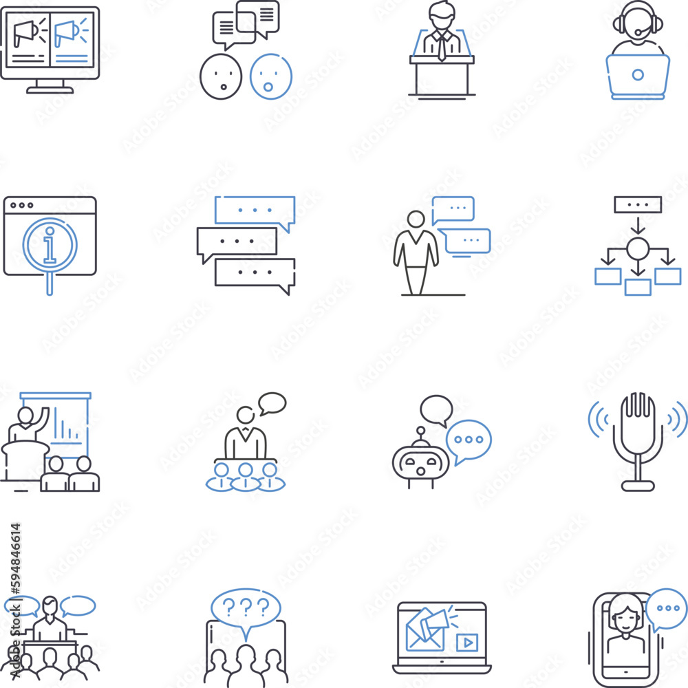 Communication line icons collection. Connection, Dialogue, Interaction, Exchange, Expression ...