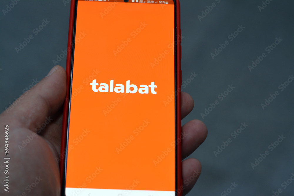 Cairo, Egypt, April 8 2023: Talabat mart application, online food ...