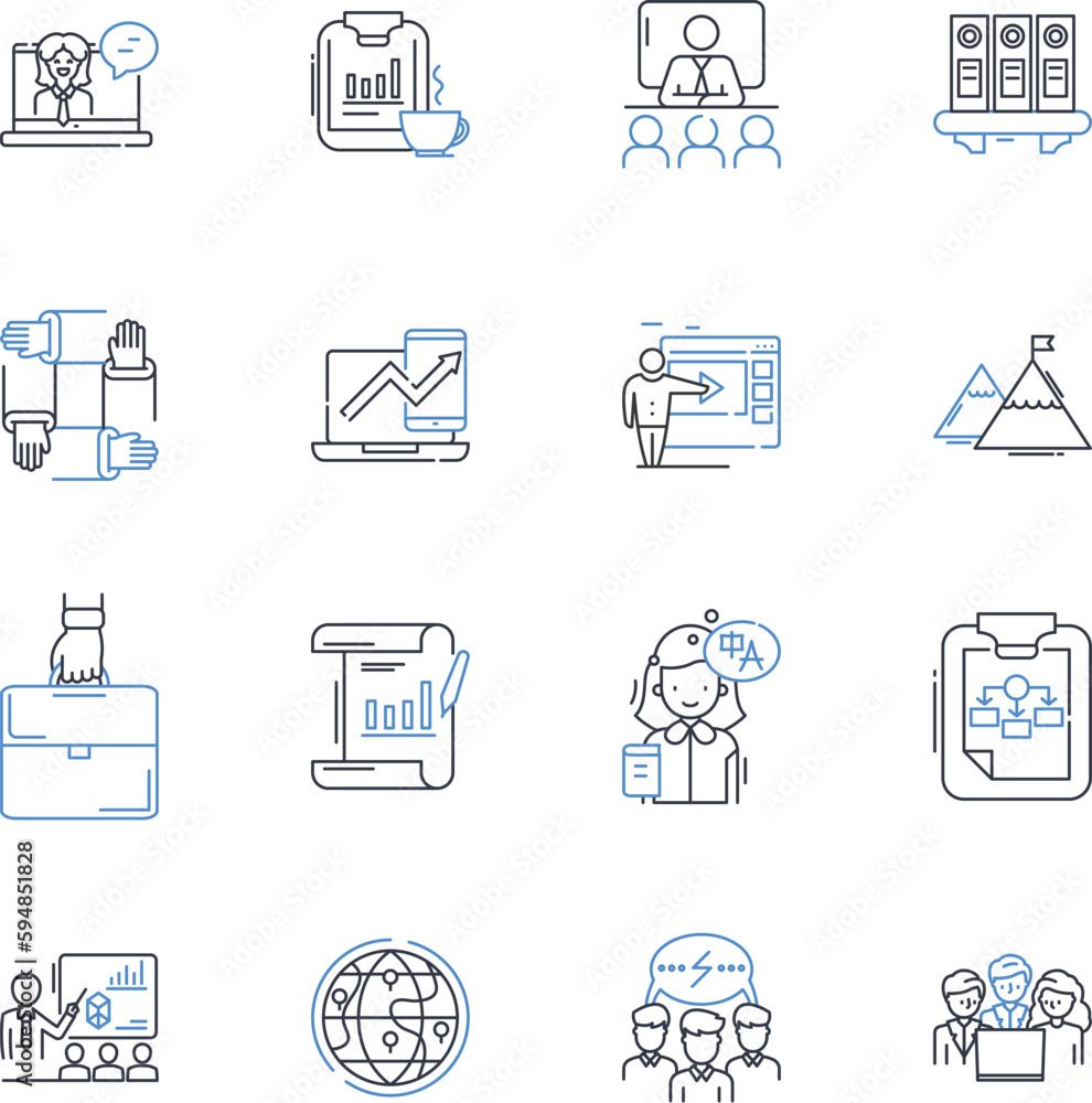 Business methodology line icons collection. Strategy, Innovate ...