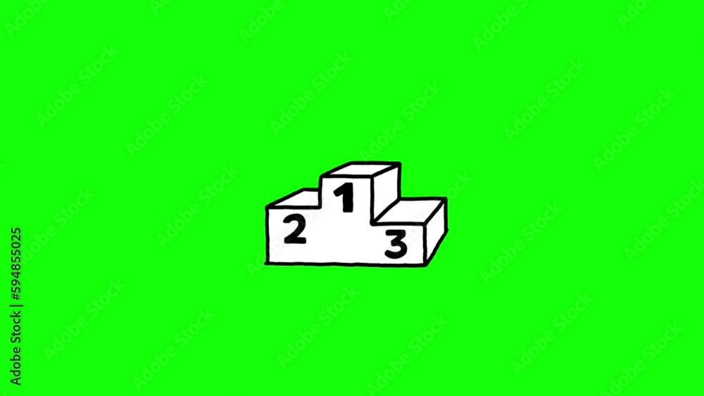 Podium with places for winners green screen. Black and white cartoon ...