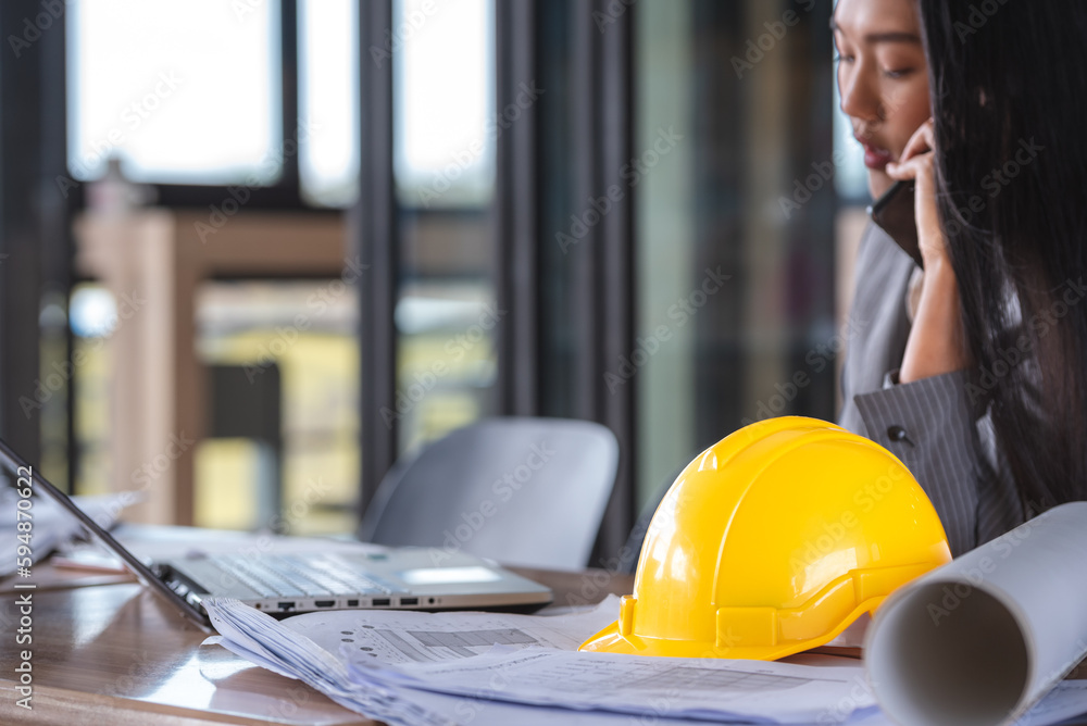 Hand and measuring tool Team work brainstorming many data analyst ...