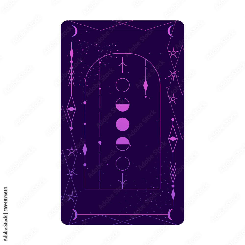 Tarot card set with mystic celestial border. Boho esoteric tarot card ...