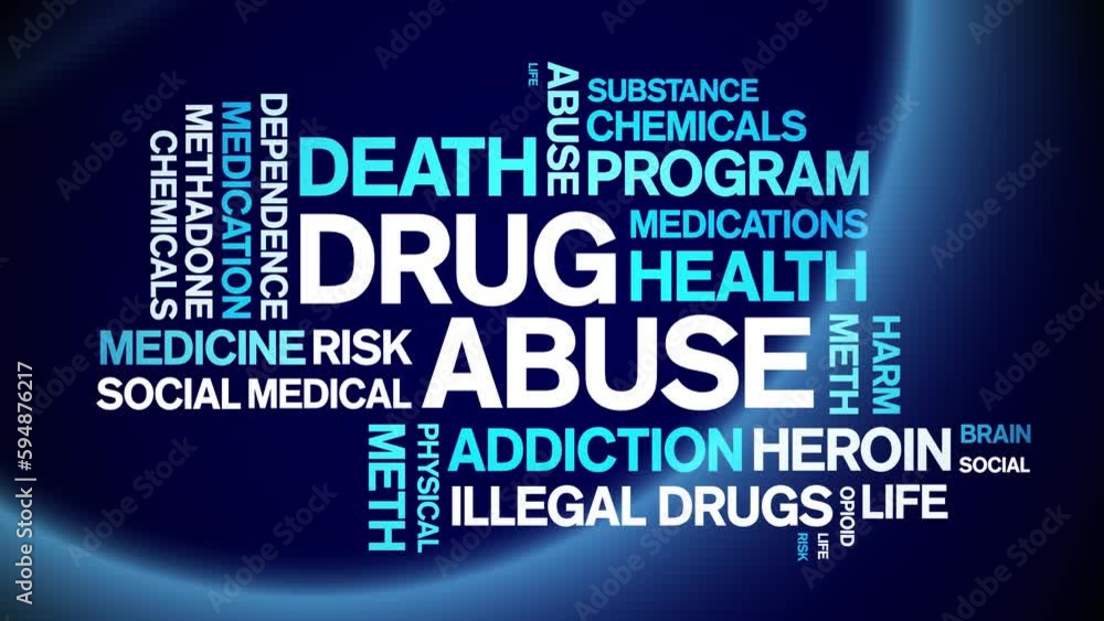 Drug Abuse animated tag word cloud;text design animation kinetic ...