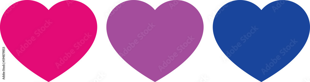 Pink, purple, and blue colored heart icon, as the colors of the ...
