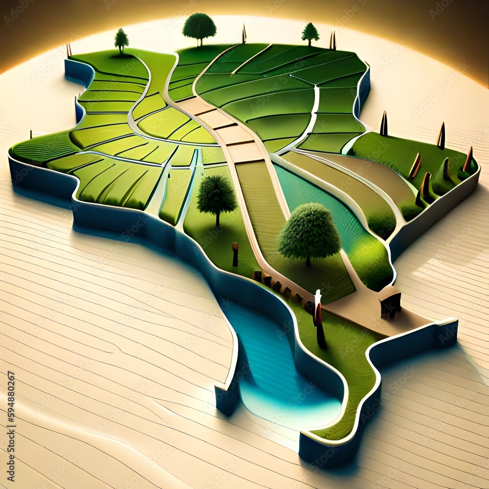 map of brazil in high relief Stock Illustration | Adobe Stock