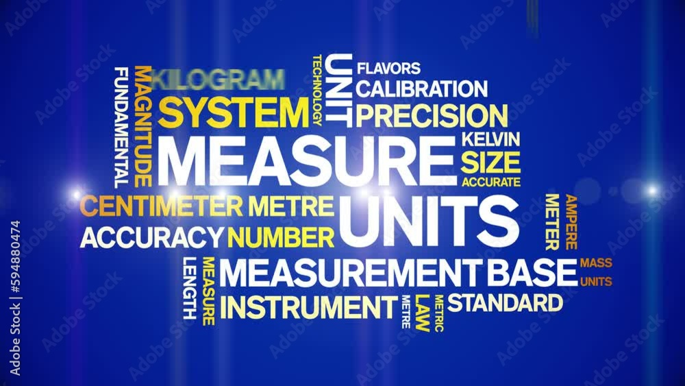 Measure Units animated tag word cloud;text design animation kinetic ...