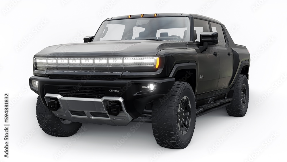 San Diego, USA. April 14, 2023. GMC Hummer EV 2022 is an all-electric ...