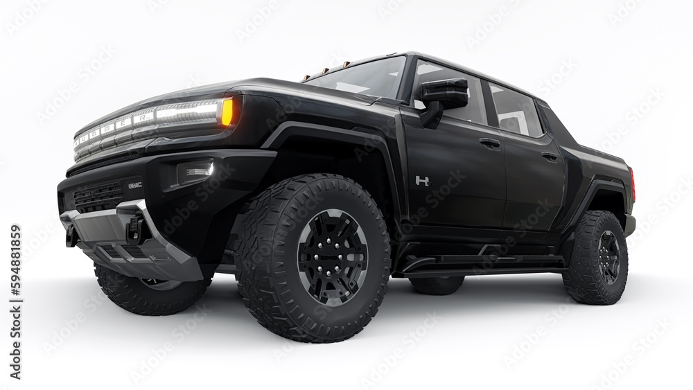 San Diego, USA. April 14, 2023. GMC Hummer EV 2022 is an all-electric ...