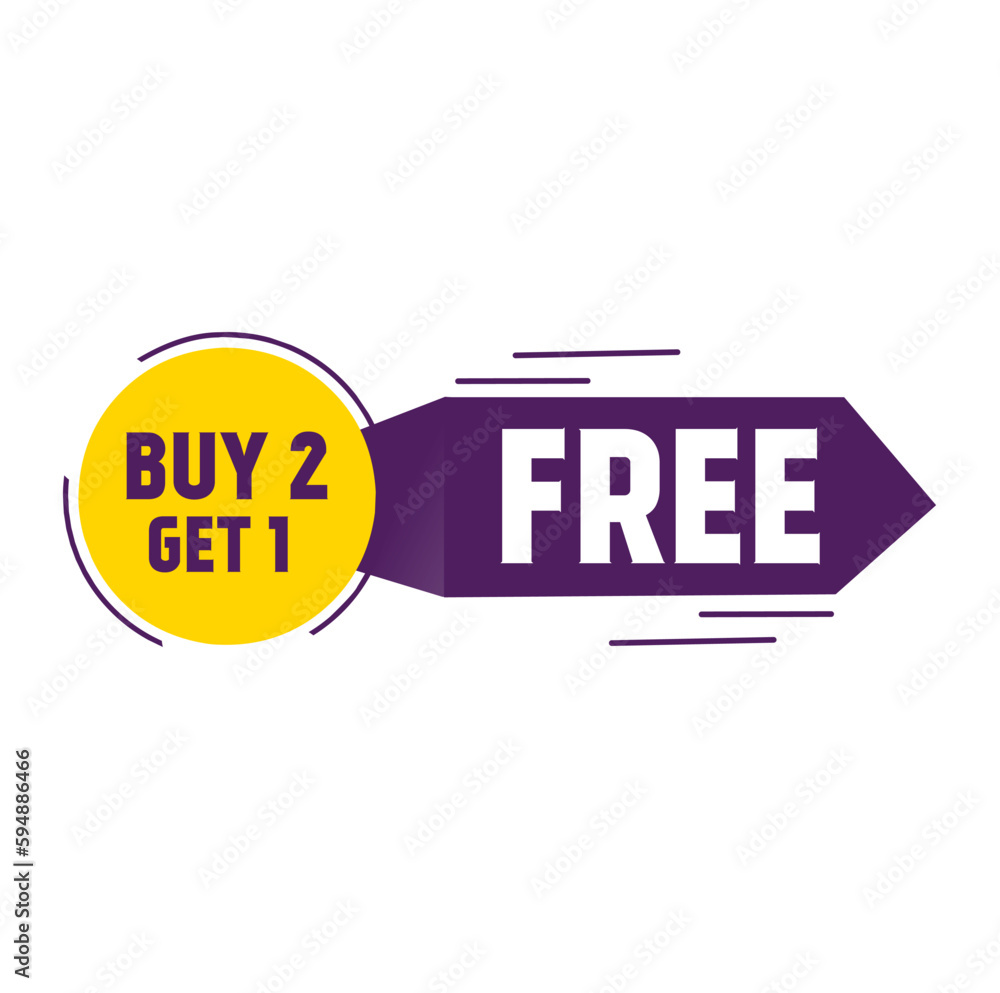 Buy 2 get 1 free banner design. sale poster design template, vector illustration Stock Vector ...