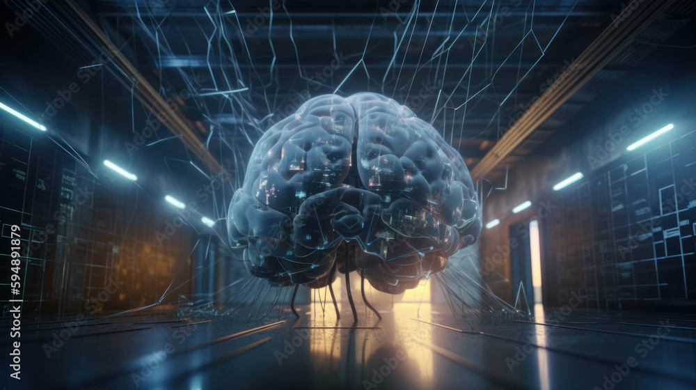 Digital concept of artificial intelligence with futuristic android ...