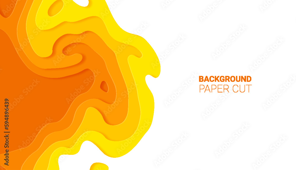 Paper cut background with multi layers 3D effect, copy space. Smooth ...