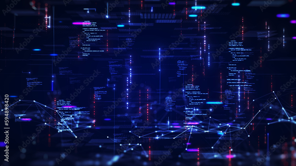 Digital information technology concept. Cybersecurity and protection ...