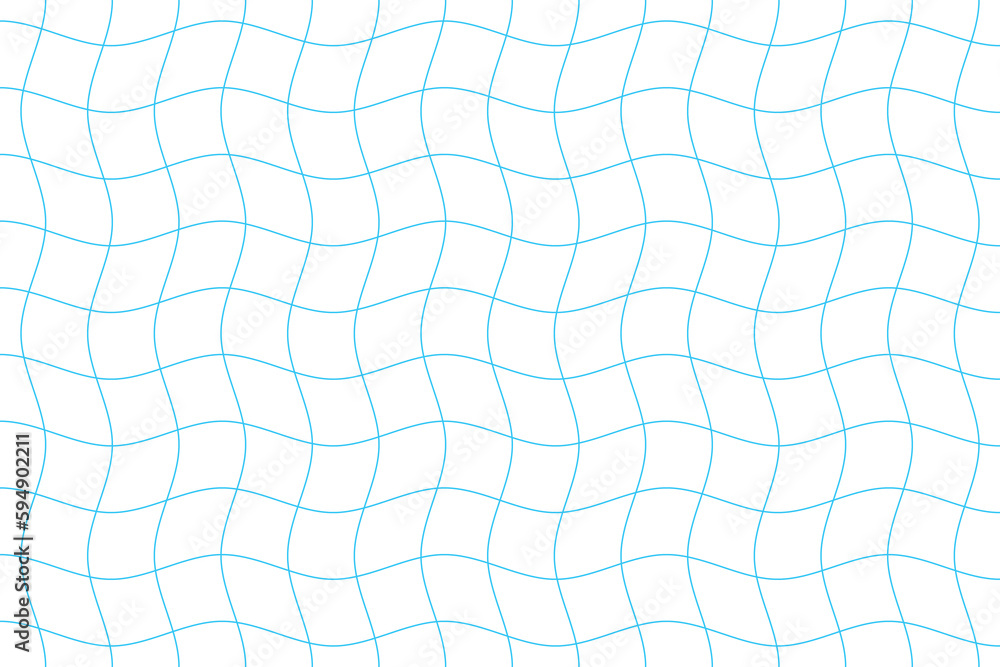 Blue wavy line graph paper, grid seamless pattern background for school ...
