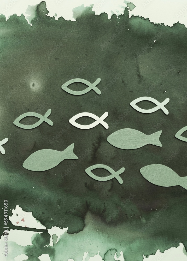 Confirmation, Communion and Baptism Greeting Card with Religious Fish ...