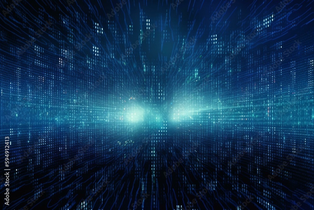 Binary computer matrix code data stream background showing a coding ...