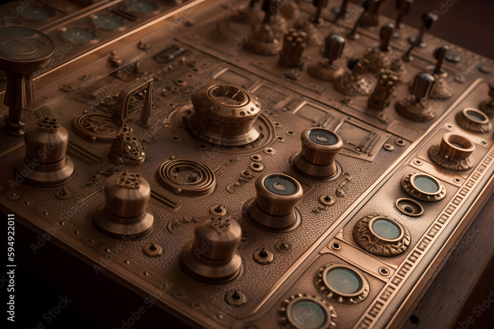 The control panel is a marvel of vintage engineering, featuring a ...