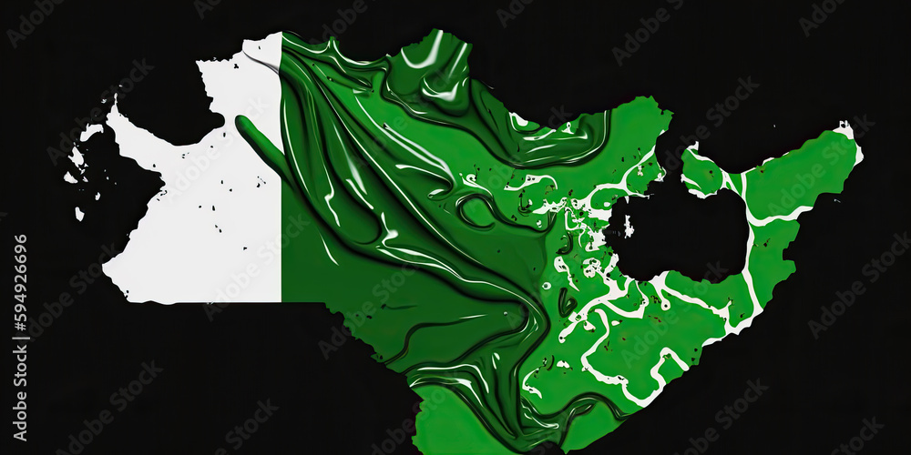 Map of Saudi Arabia in Saudi Arabia flag colors: A map of Saudi Arabia ...