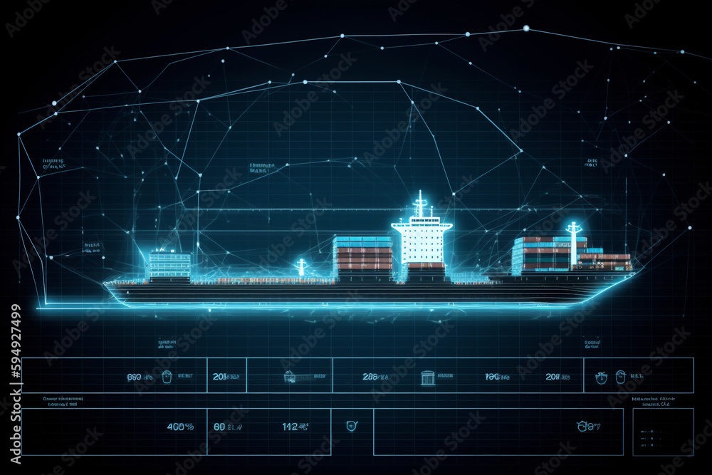 Container cargo ship global business logistics import export freight ...