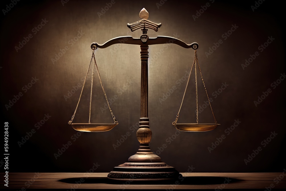 scales of justice, with one side balancing the weight of evidence for ...