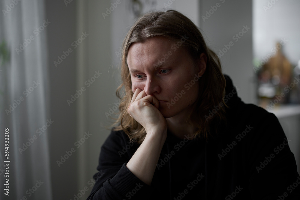 Sad man looking away Stock Photo | Adobe Stock